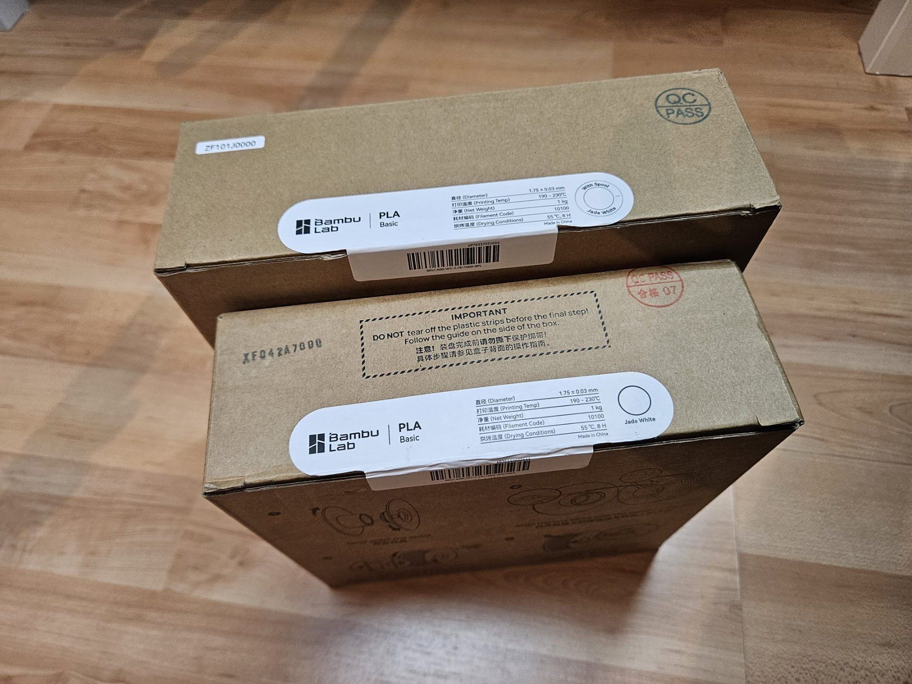 Bambu Lab PLA Basic Jade White (1kg mit Spuhle + 1kg Refill) (Neu und ...