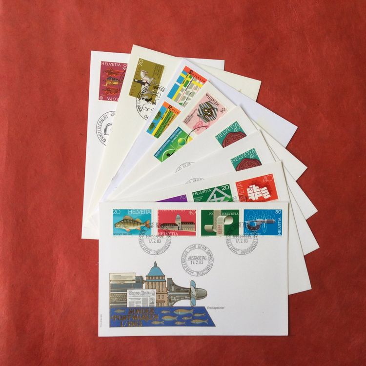 9 Philswiss und Philmail FDC 1973 1982 1983 1990 1997 (Gebraucht) in S. Pietro für CHF 4 – mit ...