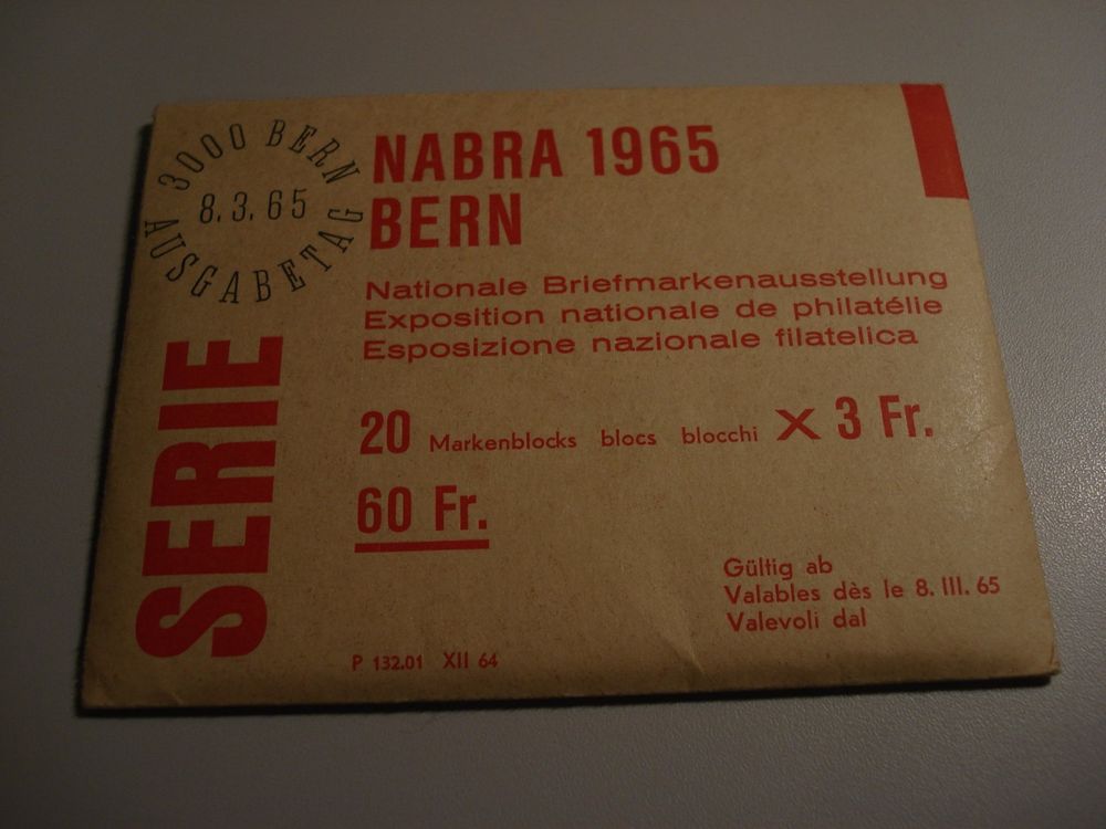 20 Blocks NABRA 1965, Bern, ET-o, in Originalumschlag (Gebraucht) in ...