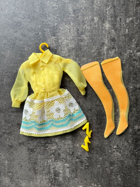 Vintage Mod Barbie#1487 Shirt Dressy Yellow Outfit Complete | Kaufen ...