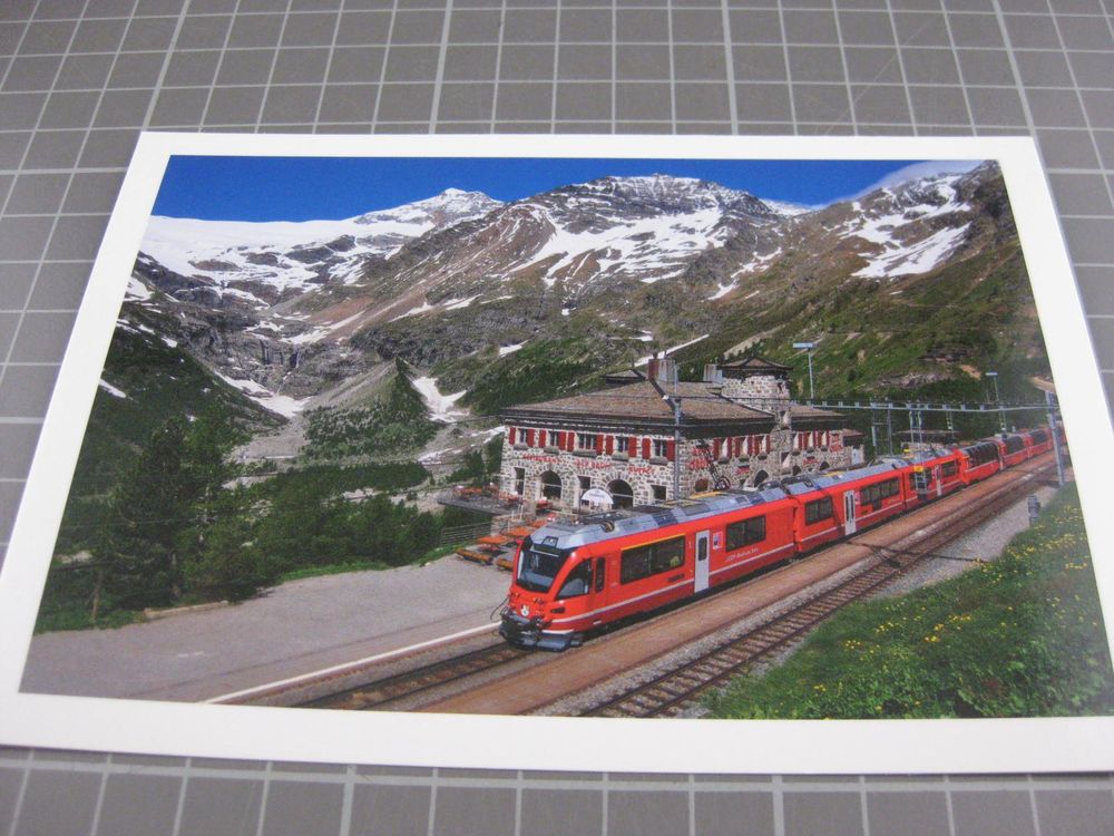 Alp Grüm mit Zug, Bernina Bahn BB, Rhätische Bahn RhB, Ansic (Gebraucht) in Malters für CHF 7 ...