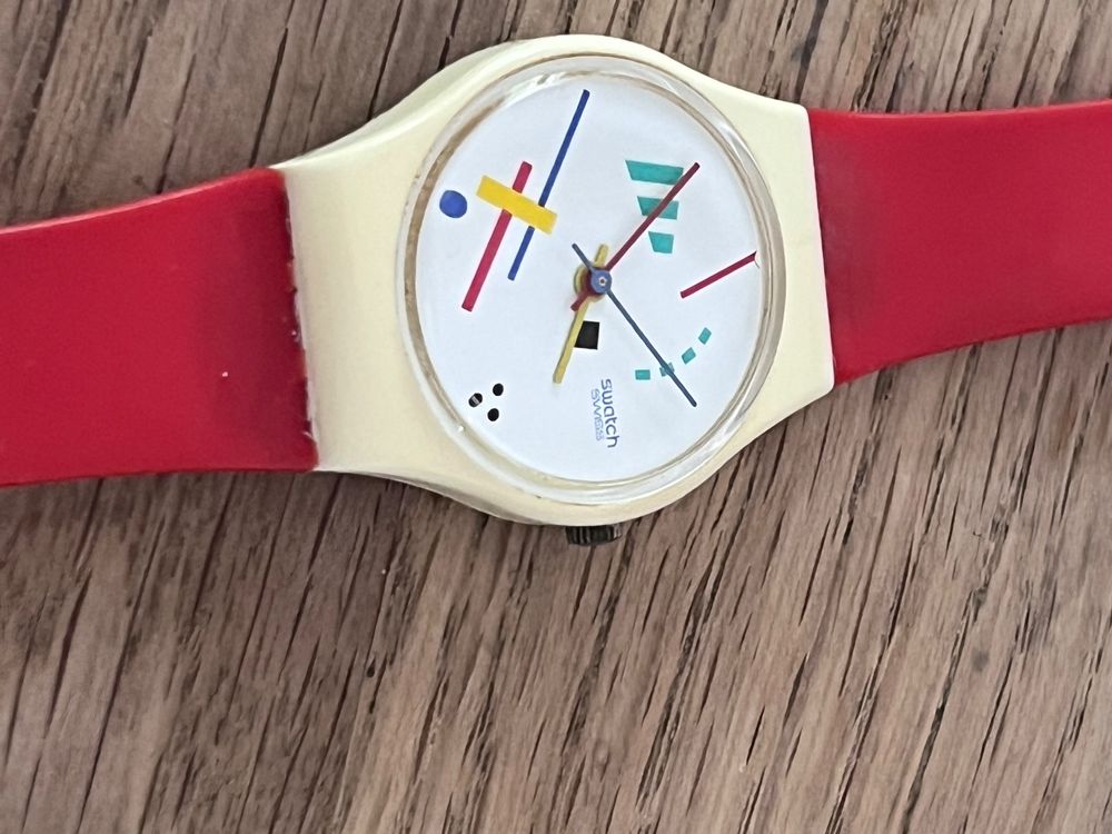 Vintage 1986 Swatch Vasily LW111 Damen Weiß Retro abstrakt o | Kaufen ...