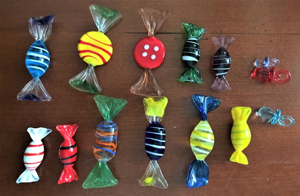 Murano Glas Bonbons 11 Stück und 3 mini Schnuller | Kaufen auf Ricardo