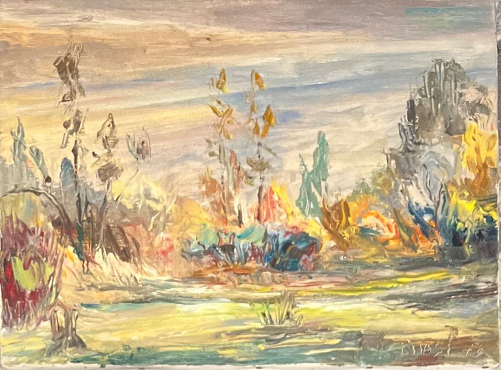 Farbenfrohes Landschaft Gemälde Unleserlich Signiert | Kaufen auf Ricardo