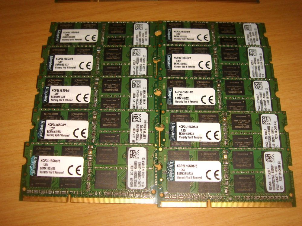 10 stück 8gb ddr3 PC3L 12800 (1600) RAM für Laptop. (Gebraucht) in St ...