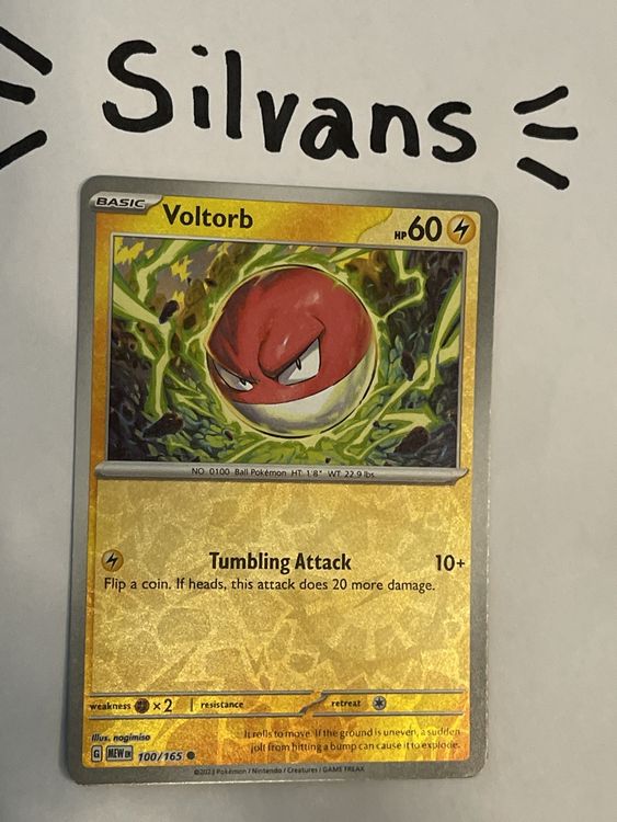 Voltorb Reverse Holo 100/165 MEW 151 Englisch (Neu (gemäss Beschreibung ...