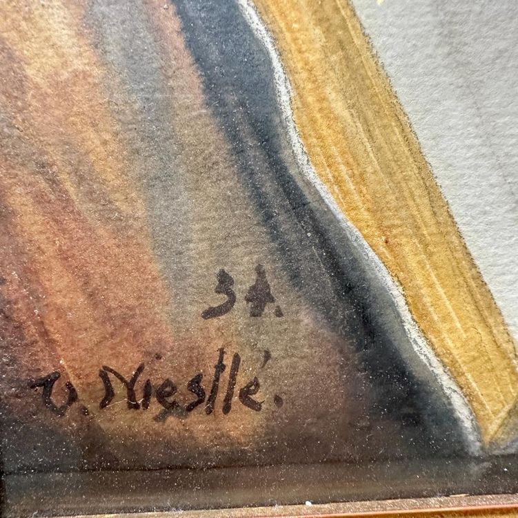 Niestlé Violette pastel nature morte paysage sur carton | Kaufen auf ...