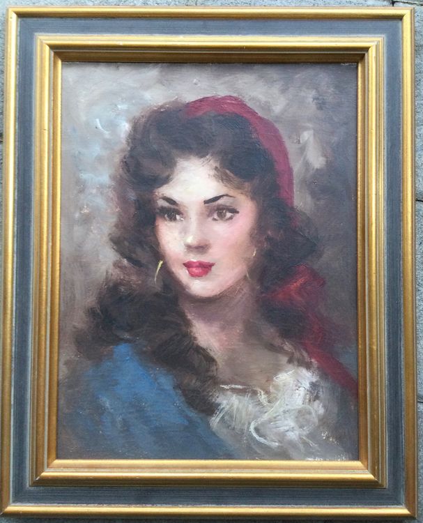 Hübsche Edler Dame Portrait Gemälde | Kaufen auf Ricardo