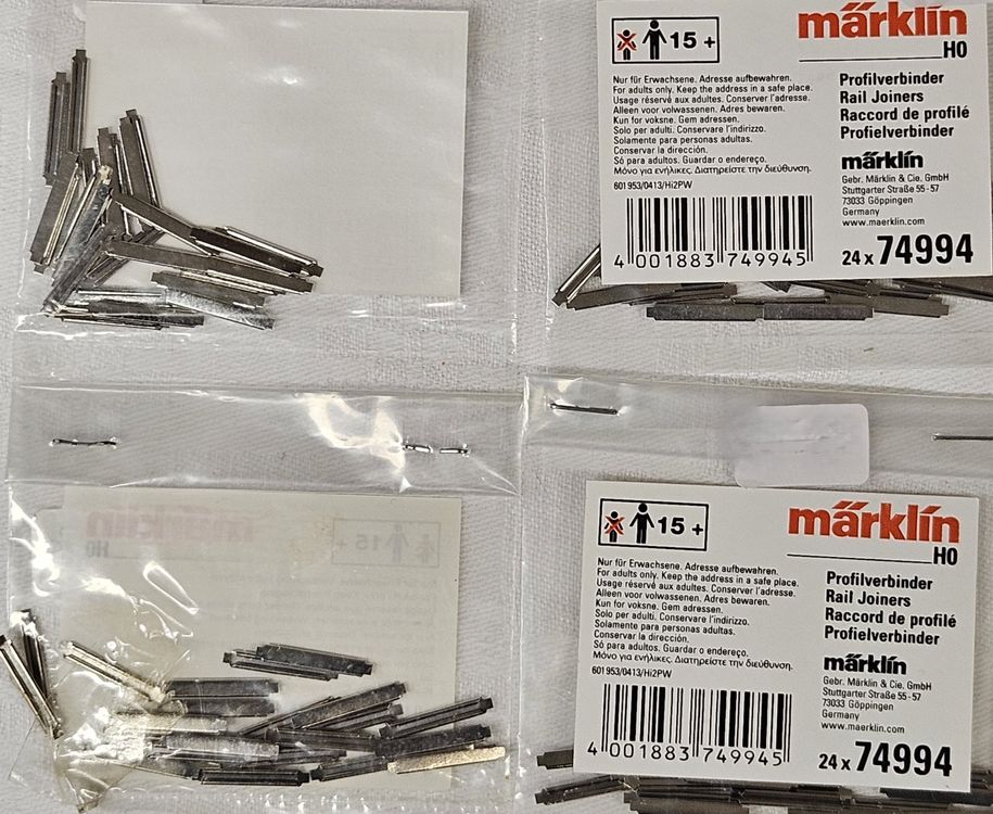 Märklin 74994 Profilverbinder zum C-Gleis. 2 Beutel x 24 Stk | Kaufen ...