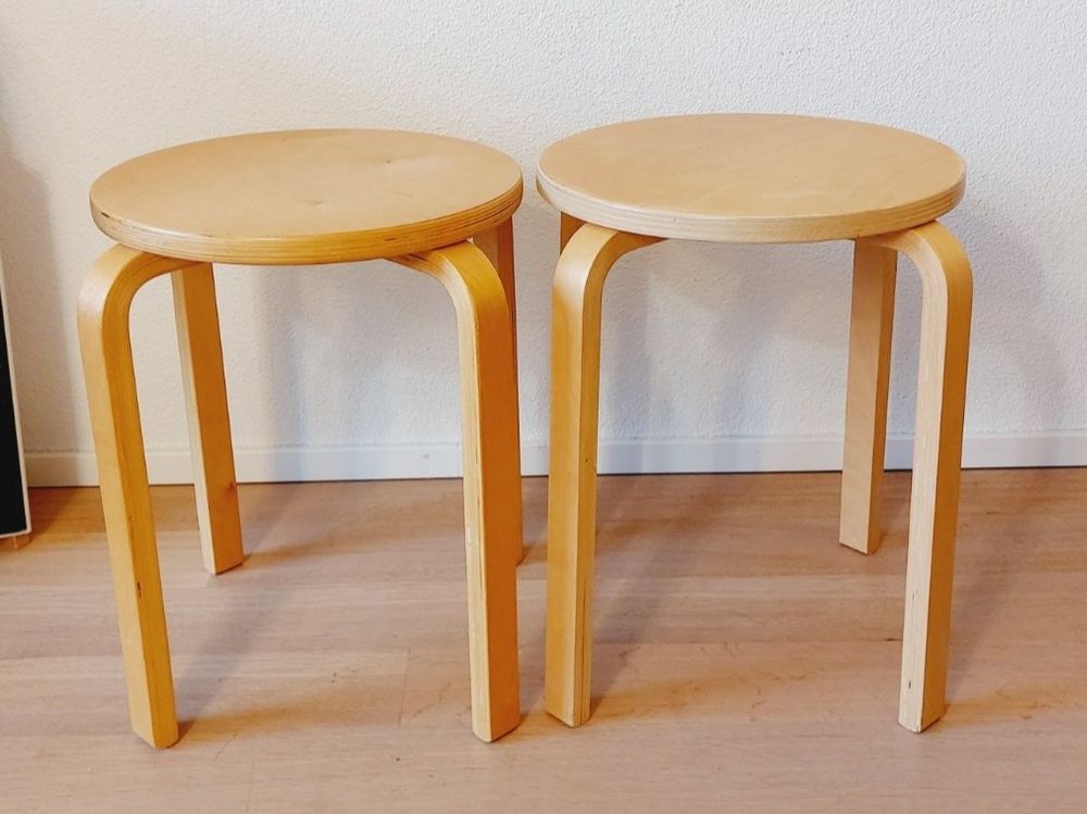 Design Hocker Holz stapelbar (Stil Ikea Frosta Artek Aalto | Kaufen auf Ricardo