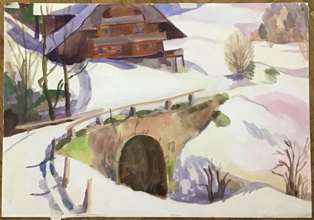 Maria UEBERSAX (1899-1989) Landschaft Aquarell (Gebraucht) in Root für CHF 25 – mit Lieferung ...