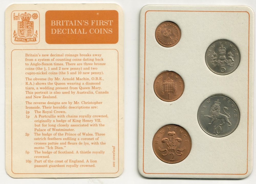 Britain's First Decimal Coins - 1971 / Gesamtes Set in Etui (Neu ...