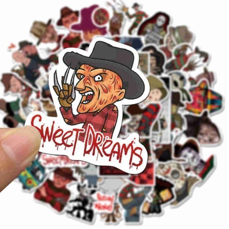 50 tlg Freddy Krüger Stickerset Horror Splatter Thriller DVD | Kaufen ...