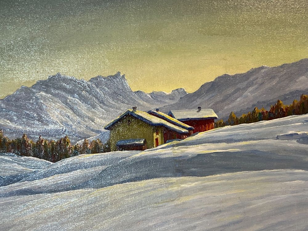 August Weber Gemälde Winter wohl Dischmatal bei Davos (Gebraucht) in Vaduz für CHF 450 – mit ...