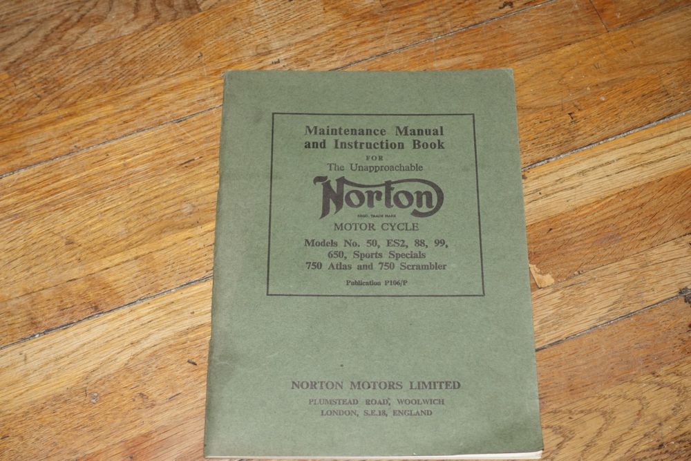 NORTON MAINTENANCE MANUAL BROCHURE OLDTIMER (Gebraucht) in Bellevue für ...