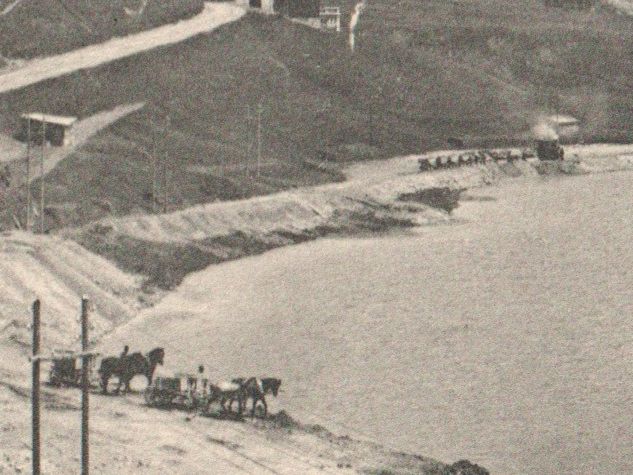ST.MORITZ: Transportbahn und Pferde tränken am See 1905 (Gebraucht) in ...