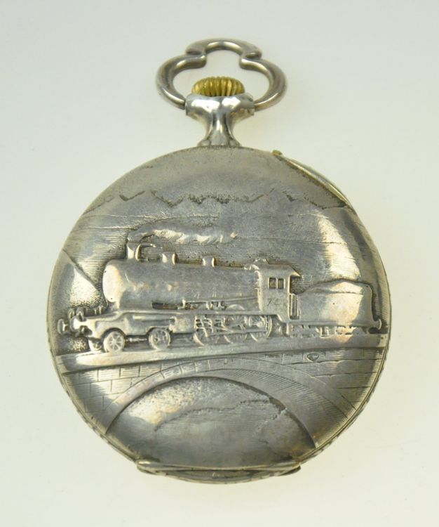 Taschenuhr aus Silber, CHRONOMETRE MITZPA, Dampflok, läuft (Gebraucht) in Wettingen für CHF 55 ...