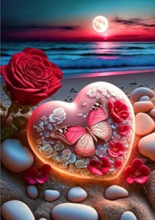 Diamant Painting Glasherz am Strand A26 (Neu und originalverpackt) in ...