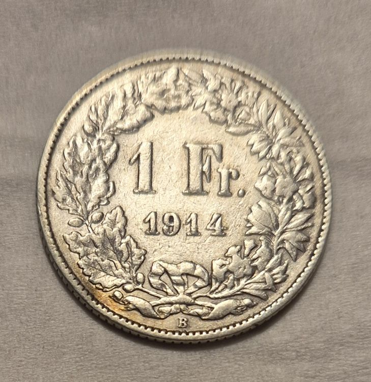 Münze 1 Franken Helvetia 1914 (Gebraucht) in Kriens für CHF 2 – mit Lieferung auf Ricardo kaufen