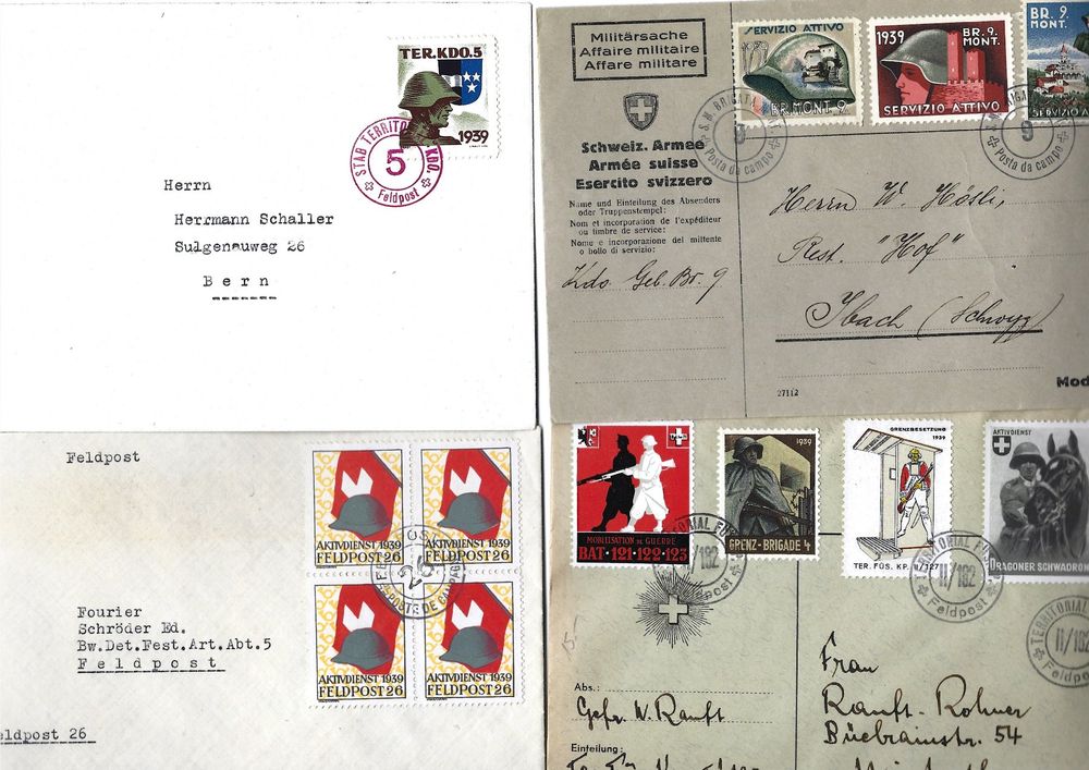 Briefposten Militär-/Soldatenmarken (siehe Scan) (Gebraucht) in Brunnen ...