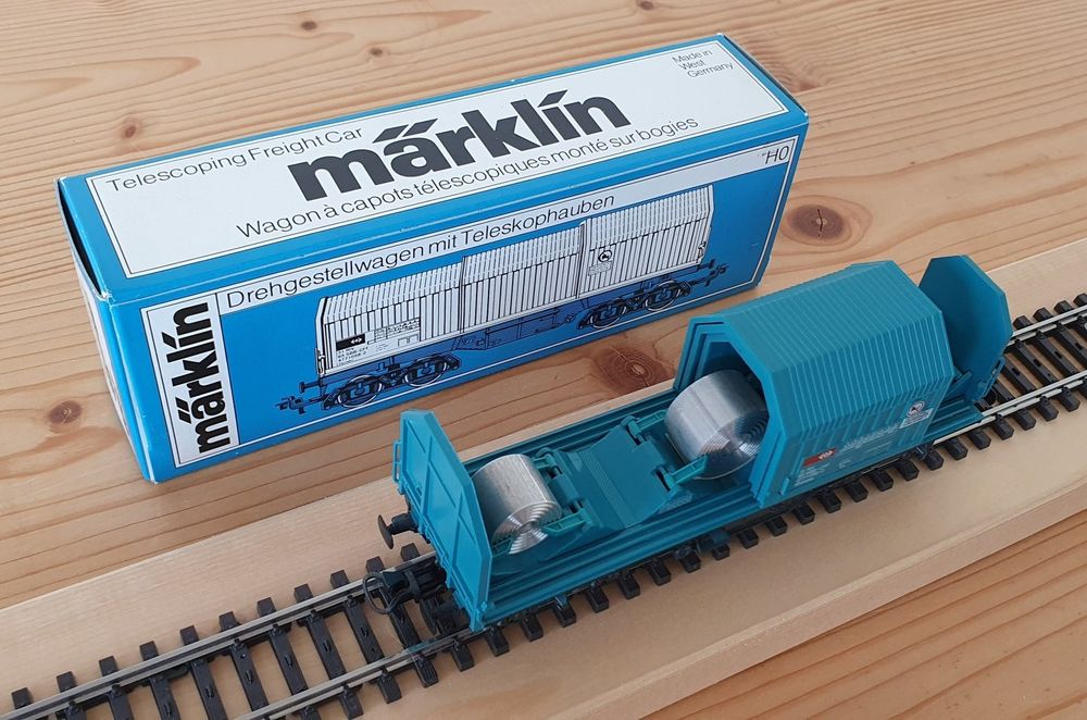 Märklin 4687 Drehgestellwagen mit Teleskophauben SBB in OVP (Gebraucht ...