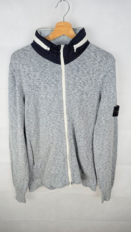 Pull Stone Island authentique zip gris capuche amovible L | Kaufen auf ...