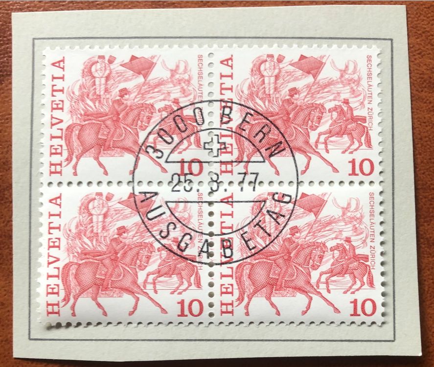 4 er Block Nr.595 mit Papier Stempel Bern (Gebraucht) in Aarau für CHF 0.4 – mit Lieferung auf ...