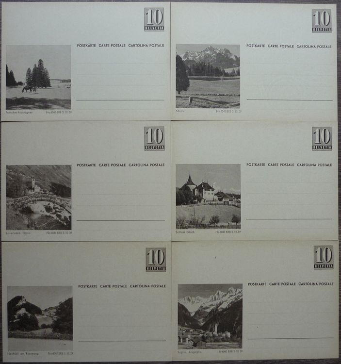 Schweiz 6x Ganzsache Postkarte Bildpostkarte PK 168 ** | Kaufen auf Ricardo