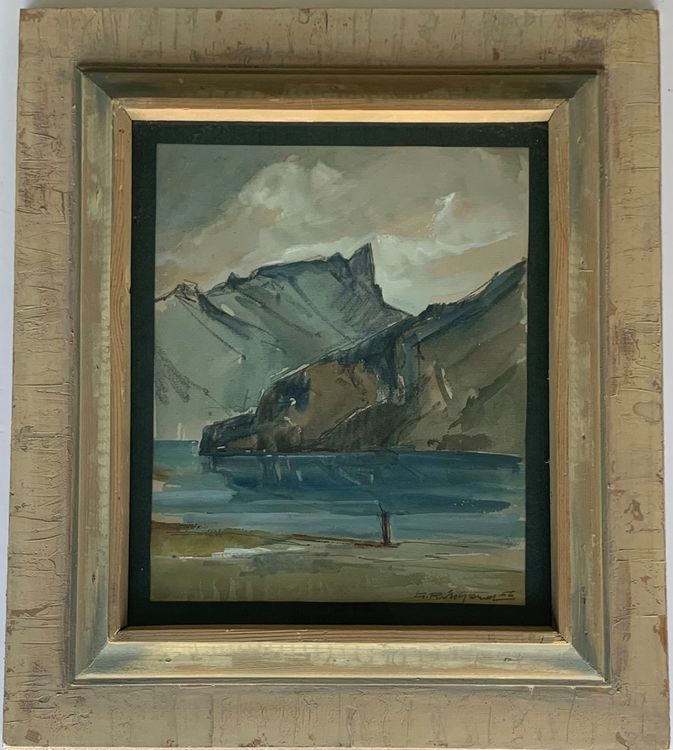 Aquarelles Berglandschaft unleserlich Signiert | Kaufen auf Ricardo