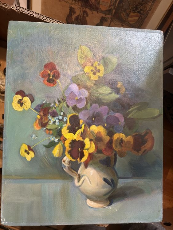 Gemälde Stiefmütterchen Alfred SODER 34x43 cm B46# (Gebraucht) in ...