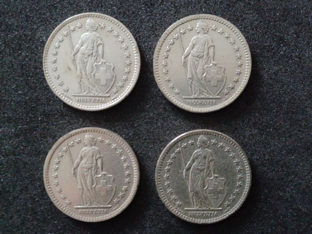 Münzen 2 Fr 4 Stück Silber 1940 bis 1947 | Kaufen auf Ricardo