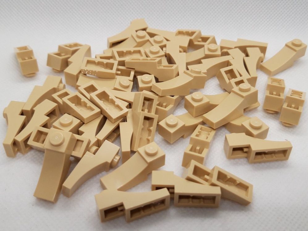 Lego 50 Stk. Brick 1x3, outside half arch, w/ cutout (tan) (Neu (gemäss ...