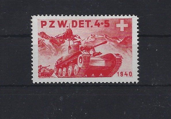 Pzw.Det. 4+5 Panzer rot gez. 200.00 Nr. 2/1 Falz (Neu (gemäss ...