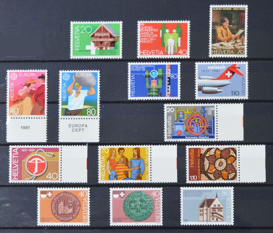 Europa- und Werbemarken Schweiz 1981, komplett, postfrisch | Kaufen auf Ricardo