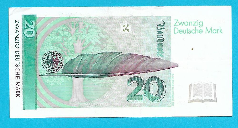 Zwanzig Deutsche Mark Note 1993 (Gebraucht) in für CHF 12 – mit ...