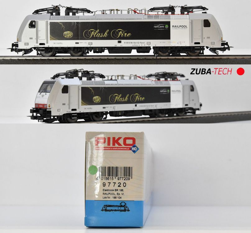 Piko 97720 E-Lok BR186 Railpool/Railcare "Flash Fire" H0 GS | Acheter ...