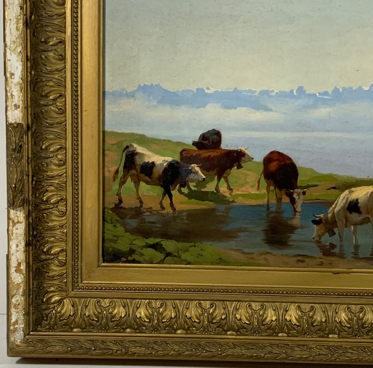 Edouard Metton (1856-1927) Berglandschaft mit Kühe Gemälde | Kaufen auf ...