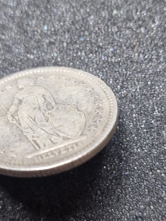 🇨🇭 Seltene 2 Franken 1886 Silbermünze – Sitzende Helvetia (Gebraucht) in Bülach für CHF 35 – mit ...