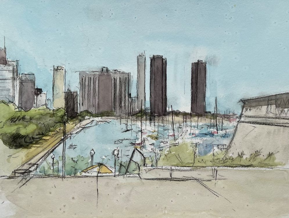 Hans LANZ, Chicago Aquarell | Kaufen auf Ricardo