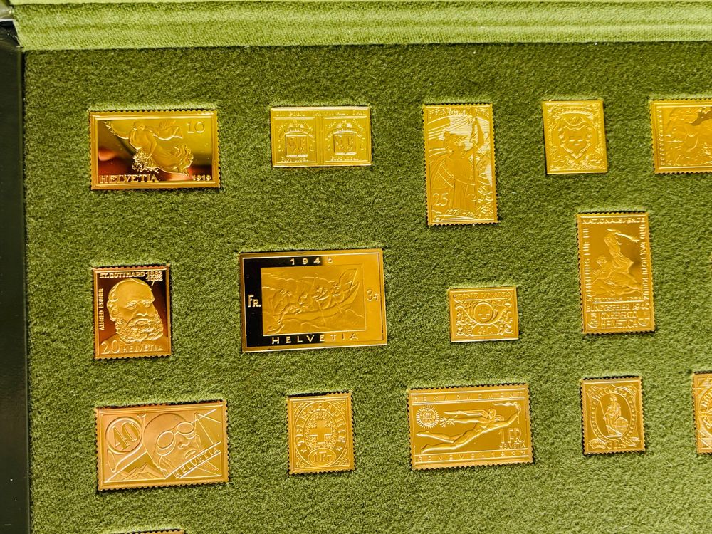 Set Silber + 24 Karat vergoldet 405gr Collection Helvetica (Neu und originalverpackt) in Baar ...