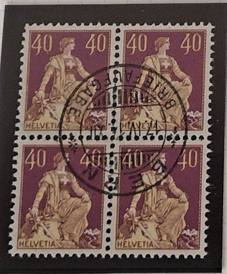 1908 Viererblock Helvetia mit Schwert | Kaufen auf Ricardo