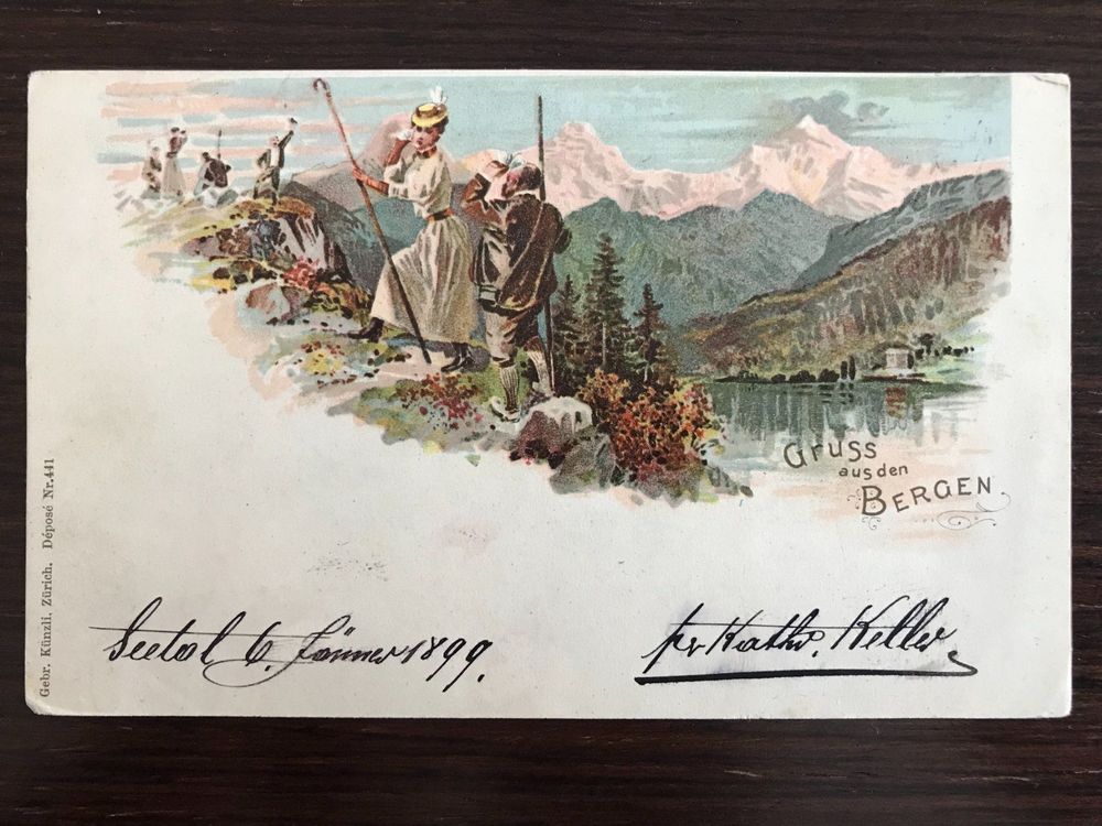 LITHO Gruss aus den Bergen 1899 | Kaufen auf Ricardo