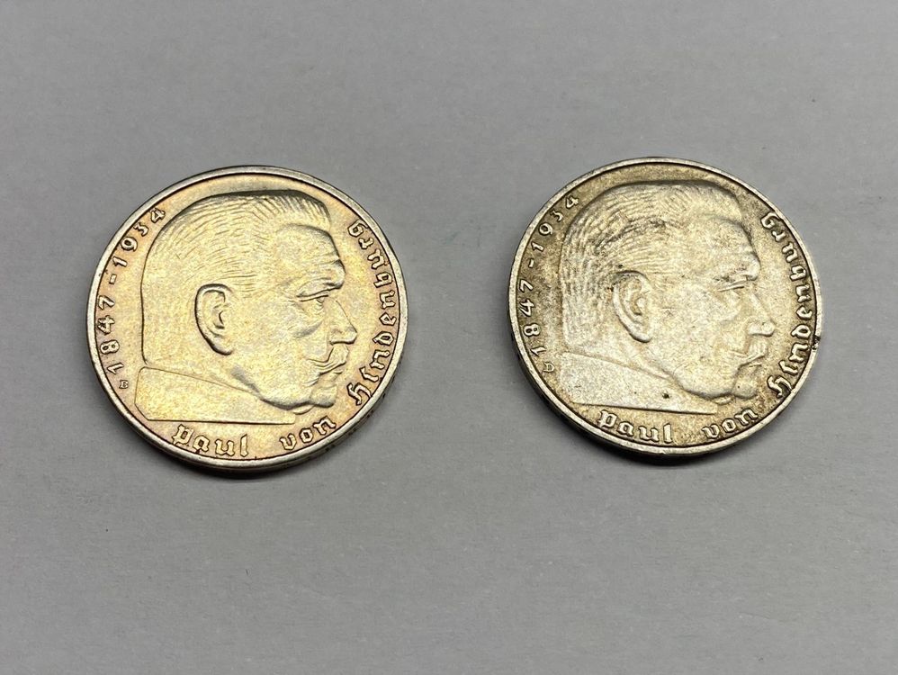 Münze 2x 2 Reichsmark 1938/1939 Silber (Gebraucht) in Dübendorf für CHF 19 – mit Lieferung auf ...
