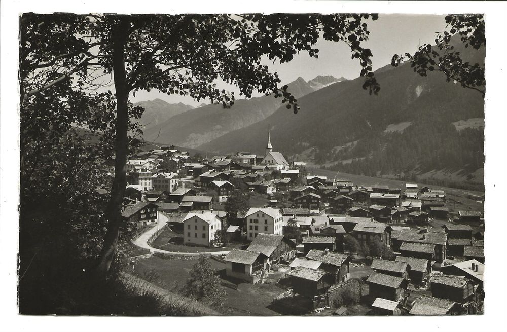 Münster im Goms (VS) - Dorfpartie mit Kirche | Kaufen auf Ricardo