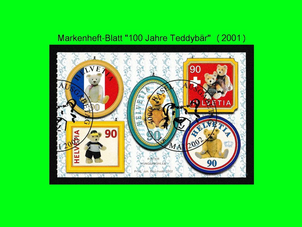 Markenheft-Blatt "100 Jahre Teddybär" (2002 ) | Kaufen auf Ricardo