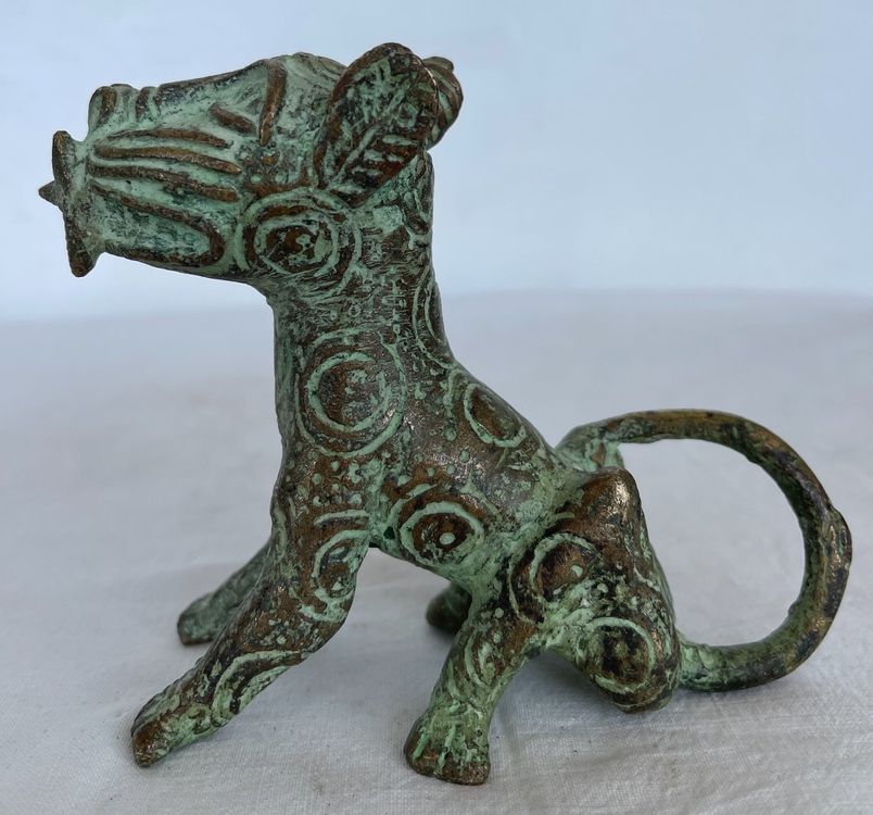 feiner alter Leopard Bronze Benin Höhe 10 cm | Kaufen auf Ricardo