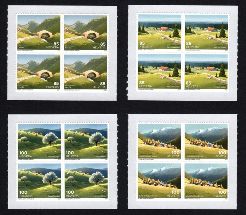 4 Viererblocks Naturpärke Schweiz** 2021 (Neu (gemäss Beschreibung)) in Dottikon für CHF 18 ...