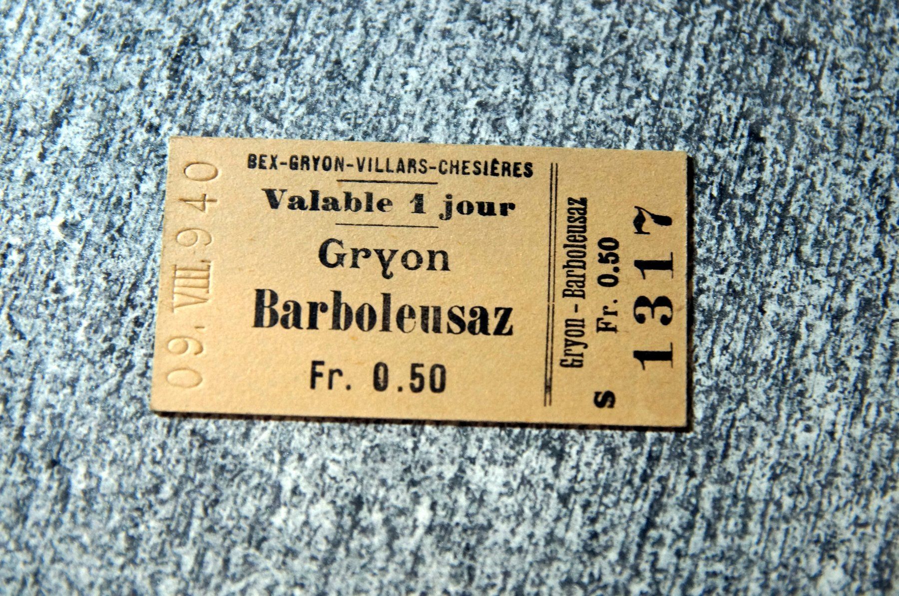 3.Kl. BVB Billet Gryon - Barboleusaz - 1940 (Gebraucht) in Schönenwerd ...
