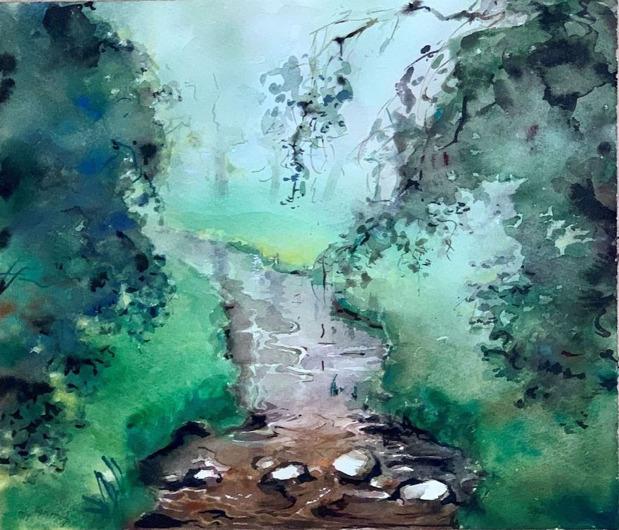 Magda BÁNRÉVY (1911-1987) : "Ruisseau", grande aquarelle (Gebraucht) in Petit-Lancy für CHF 290 ...