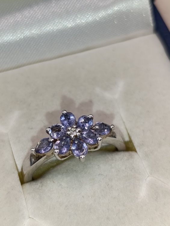 Vintage 925er Silber zartes Ring mit Tansaniten 3gr. Top (Gebraucht) in ...